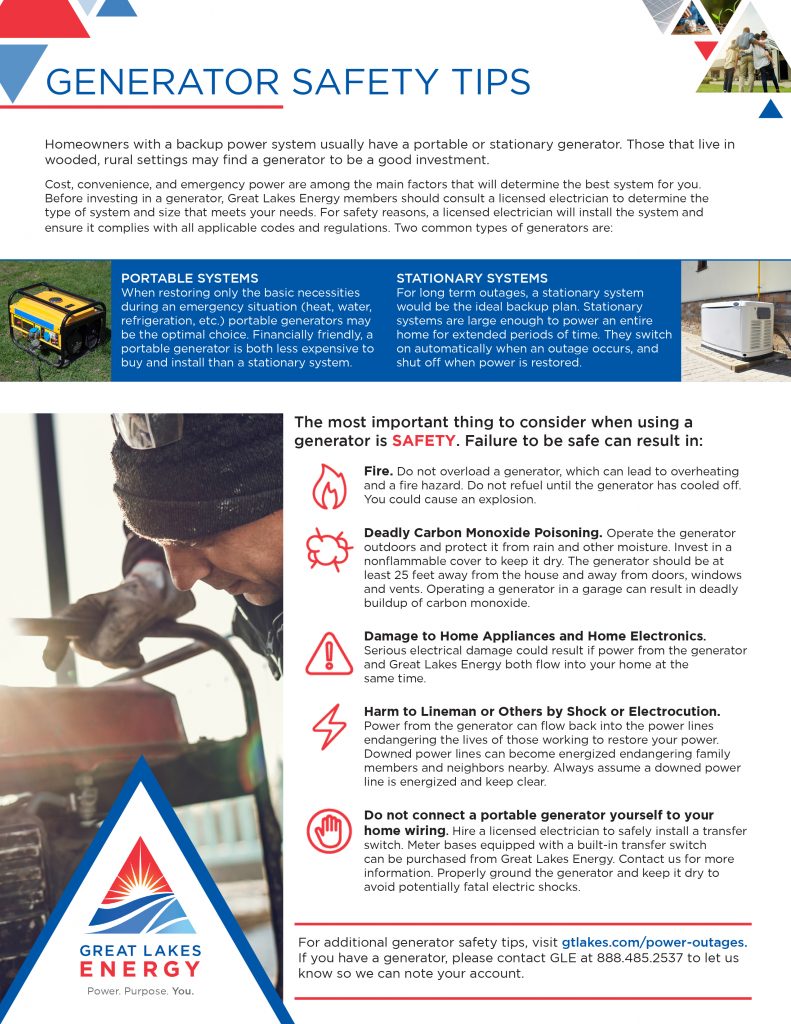 Generator Safety Tips - Great Lakes Energy